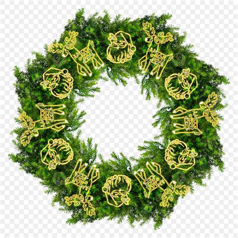크리스마스 일러스트 화환 디자인 노란색 빛 산타 효과 Png 이미지 화환 장식 크리스마스 반지 화환 디자인 Png 일러스트 및 Psd 이미지 무료 다운로드 Pngtree