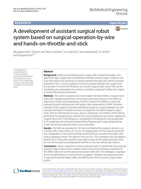 a development of assistant surgical robot system based on surgical