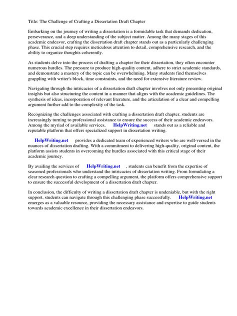 Dissertation Draft Chapter Pdf Thesis Corporate Social Responsibility
