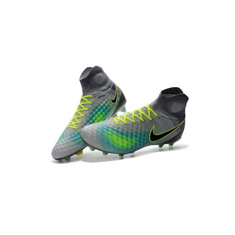 Nike Magista Obra 2 Fg High Top Football Cleat Grey Black Blue