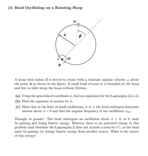 Solved 3 ﻿bead Oscillating On A Rotating Hoopa Hoop With