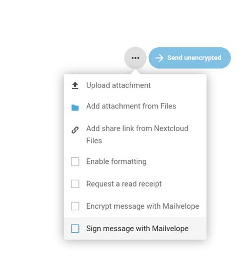 allow to just sign mails with mailvelope api · issue 5268 · nextcloud