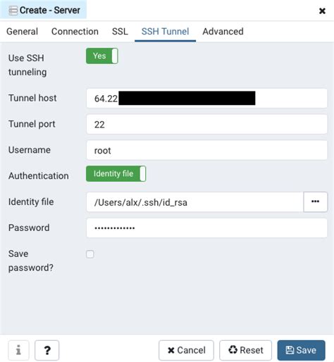 Postgresql Pgadmin 4 How To Connect To Database Via Ssh Tunnel As