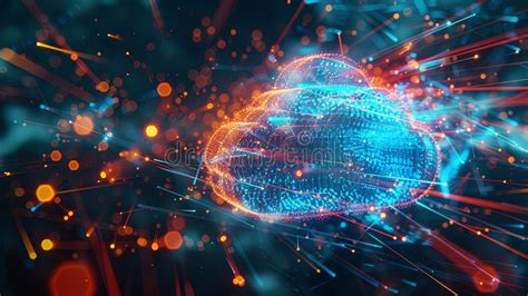digital visualization of cloud computing a 3d cloud made of data