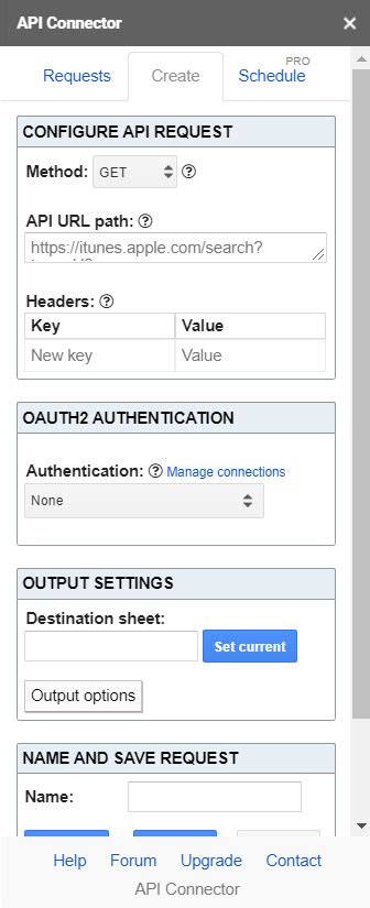 API Connector For Google Sheets API Connector