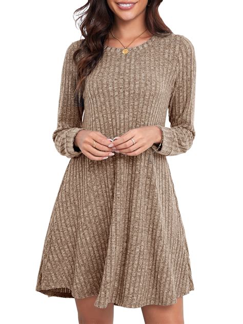 Crayner Casual Fall Dresses For Women Long Sleeve Sweater Dresses