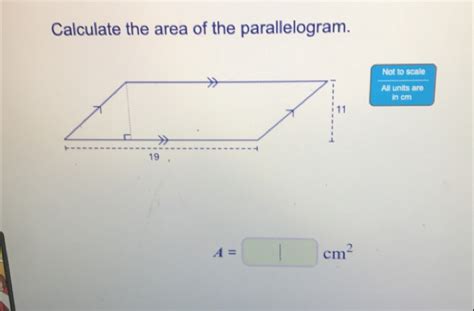 Solved Calculate The Area Of The Parallelogram Not To Scale All Units Are In Cm A