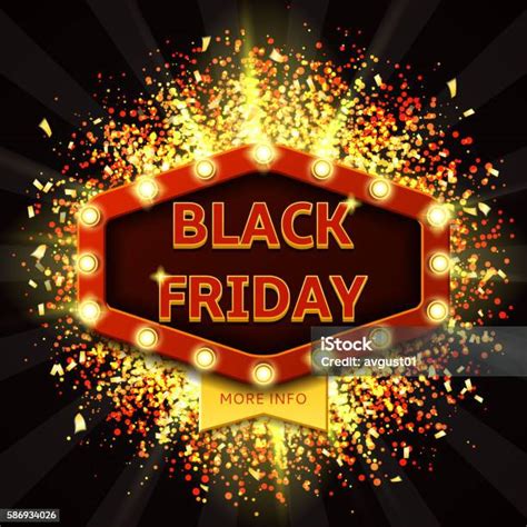 블랙 프라이데이를 위한 빛나는 램프가 있는 복고풍 심볼 0명에 대한 스톡 벡터 아트 및 기타 이미지 0명 검은색 계절 Istock