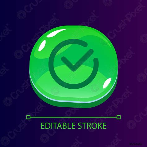 Tick In Circle Glossy Ui Button With Linear Icon Stock Vector 5561696
