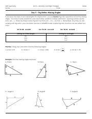 Geom Trig Ratios Missing Angles Pdf GSE Geometry Unit Similarity And Right Triangles Notes