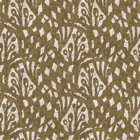 Sepia Neutral Botanical Leaf Seamless Linen Style Pattern Organic