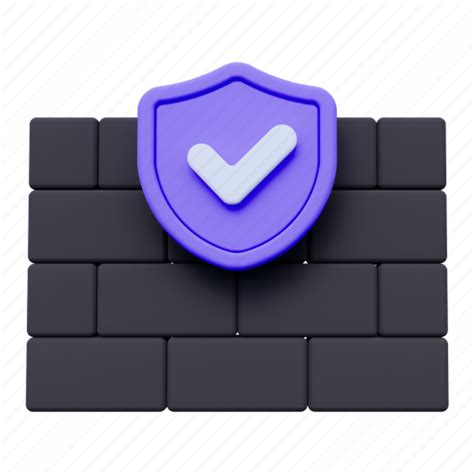 Firewall Shield Protect Antivirus Safety Wall Security 3d