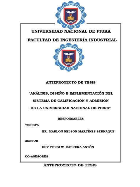 Ejemplo De Anteproyecto Pdf Software Prueba Evaluación