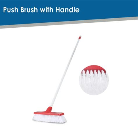 Push Brush Long Handle Heavy Duty Floor Brush With Stiff Bristles