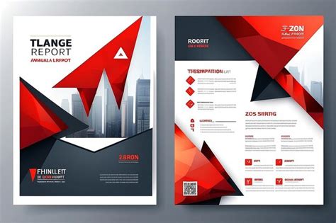 Premium Photo Red Abstract Triangle Annual Report Leaflet Brochure Flyer Template Design Book