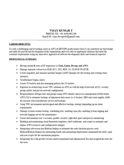 vijay devops resume pdf amazon web services cloud computing