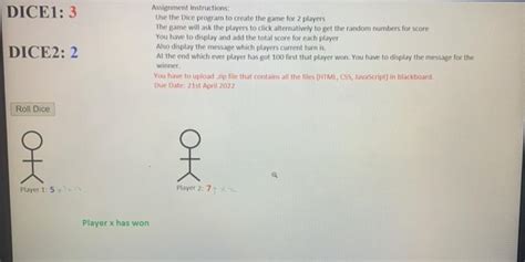 solved dice1 3 dice2 2 assignment instructions use the