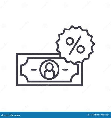 Percentage Rate Black Icon Concept Percentage Rate Flat Vector Symbol