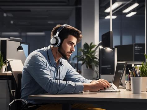 Premium Ai Image Office Portrait Of Smiling It Programmer Wearing