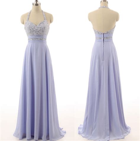 Lavender Prom Dresshalter Prom Dresslong Prom Dresschiffon Prom