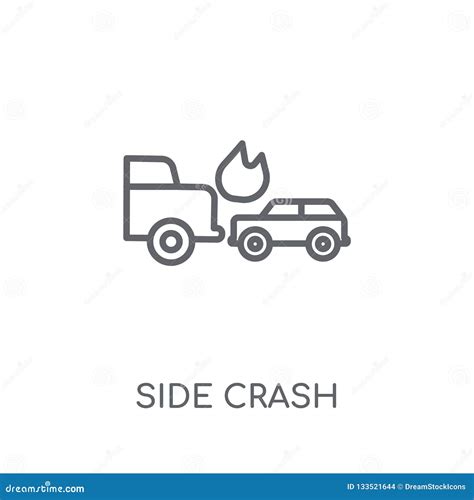 Side Crash Linear Icon Modern Outline Side Crash Logo Concept O Stock Vector Illustration Of