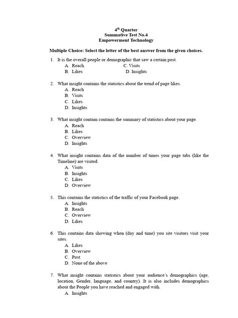 Quiz No4 Group 4 Pdf Facebook Statistics