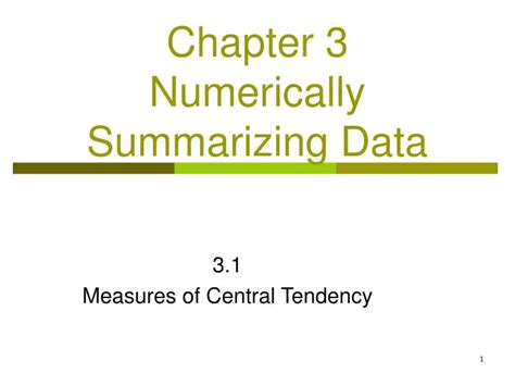 Ppt Chapter 3 Numerically Summarizing Data Powerpoint Presentation Free Download Id460701