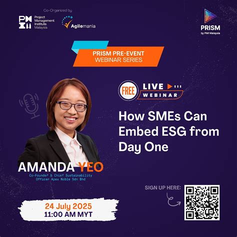 Pmi 🌿 Can Smes Truly Embed Esg From Day One Yes — And Amanda Yeo Will Show You How 🎤 Co