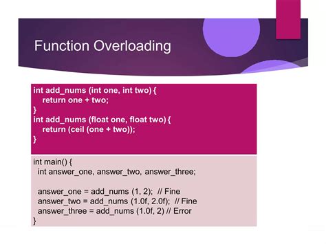 Function Overloading Ppt