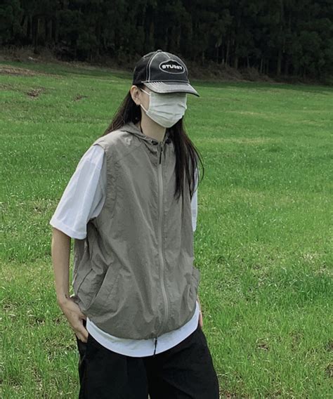 기획💥고프코어 나일론 후드 베스트 남녀공용 오버핏 조끼 투웨이 후드캡 가벼운 얇은 여름용 경량조끼 에이블리