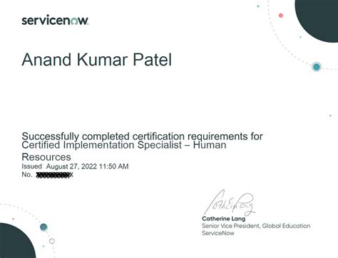 Anand Kumar Patel On Linkedin Servicenow Certified Implementation Specialist Human Resources