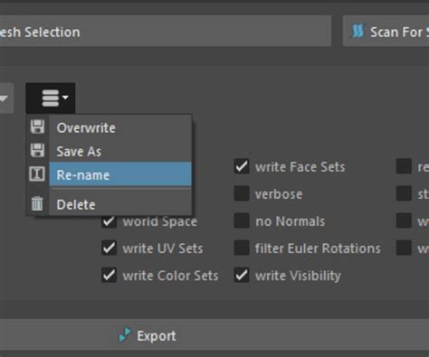 Artstation Alembic Export Interface Autodesk Maya Resources