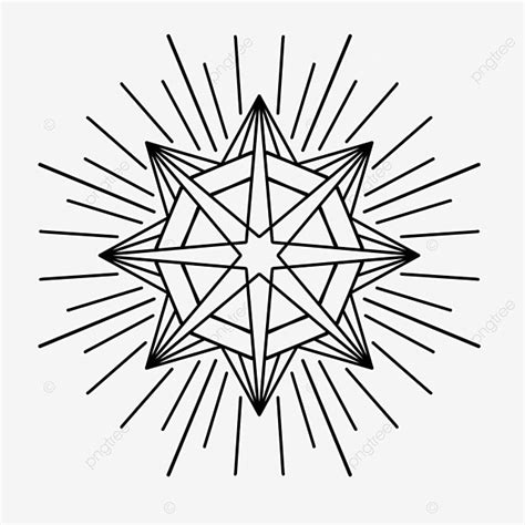 Symmetrical Geometric Sun Pattern Geometric Drawing Sun Drawing Geometric Sketch Png