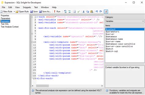 Analysis Rule Designer SQL Enlight