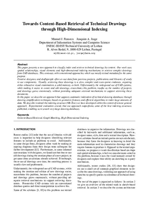 Pdf Towards Content Based Retrieval Of Technical Drawings Through High Dimensional Indexing