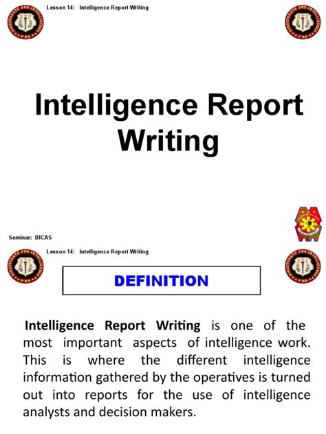Lesson 14 Intelligence Report Writing Pdf Information Decision