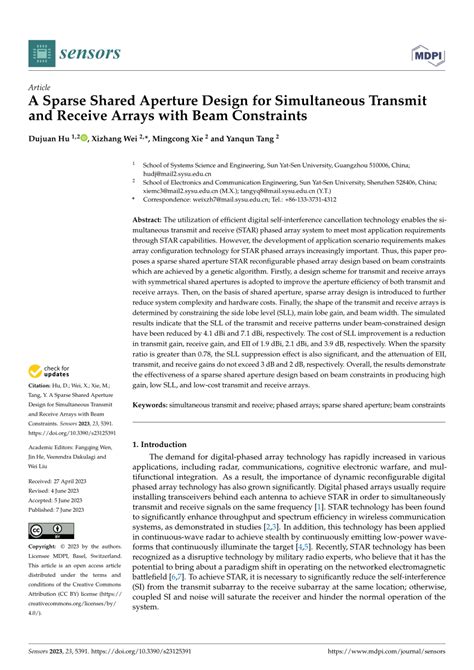 pdf a sparse shared aperture design for simultaneous transmit and