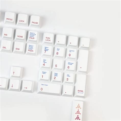 Minimalist Autocad Keycaps Set White Kawaii Engineer Keysium