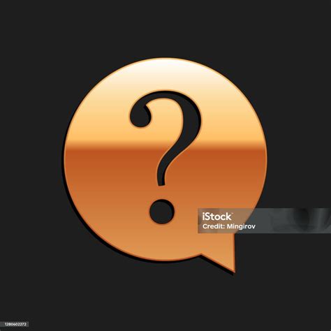 검은 색 배경에 격리 된 원 아이콘의 골드 물음표 위험 경고 기호입니다 Faq 기호 파일 복사 채팅 음성 거품 및 차트 웹 아이콘 긴 그림자 스타일 벡터 0명에 대한 스톡