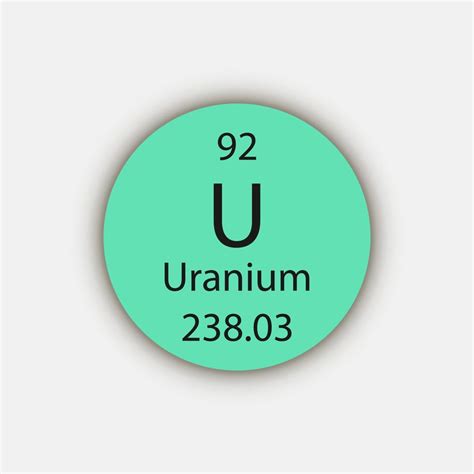 Uranium Symbol Chemical Element Of The Periodic Table Vector Illustration 16108297 Vector Art