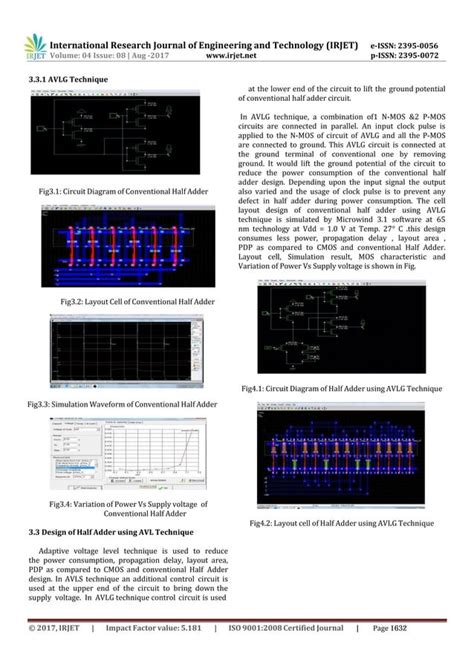 Design And Simulation Of Half Adder Circuit Using Avl Technique Based On Cmos Technology Pdf