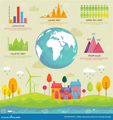 Set Of Ecological Infographic Elements Stock Illustration Illustration Of Global House 54978476