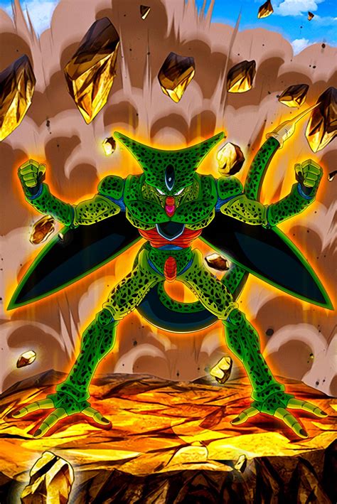 Dragon Ball Poster Cell 1st Form Ready To Fight Dbz 12inx18in Free