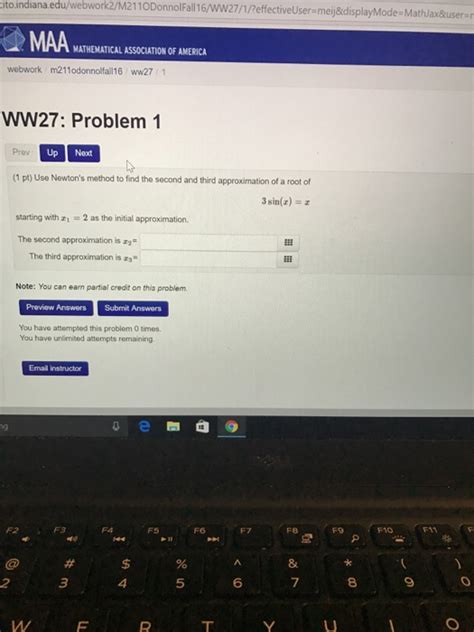 Solved Use Newtons Method To Find The Second And Third