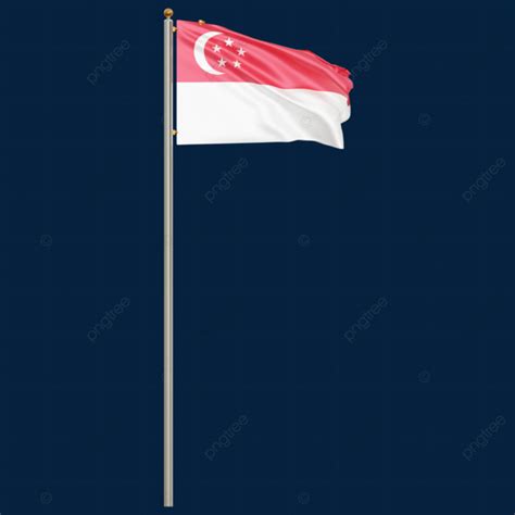 기둥이 있는 싱가포르 국기 펄럭이는 싱가포르 국기 투명하게 흔드는 싱가포르 국기 싱가포르 국기 Png 일러스트 및 Psd 이미지 무료 다운로드 Pngtree