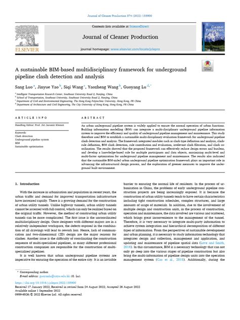 A Sustainable Bim Based Multidisciplinary Framework For Underground