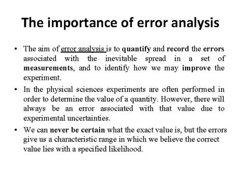 The Importance Of Error Analysis The Aim Of
