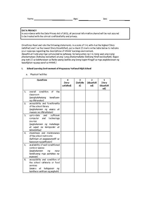 New Questionnaire Summary Basic Education Name Age Sex Data Privacy In Accordance With The