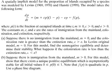 Solved A Spatially Implicit Model For The Proportion Of