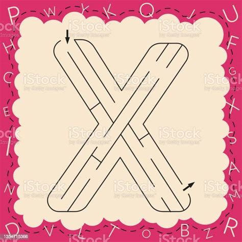 알파벳 학습을 위한 워크시트입니다 아이들을위한 활동 책 편지 X와 미로 게임 0명에 대한 스톡 벡터 아트 및 기타 이미지 0명 Practice Drill 검색